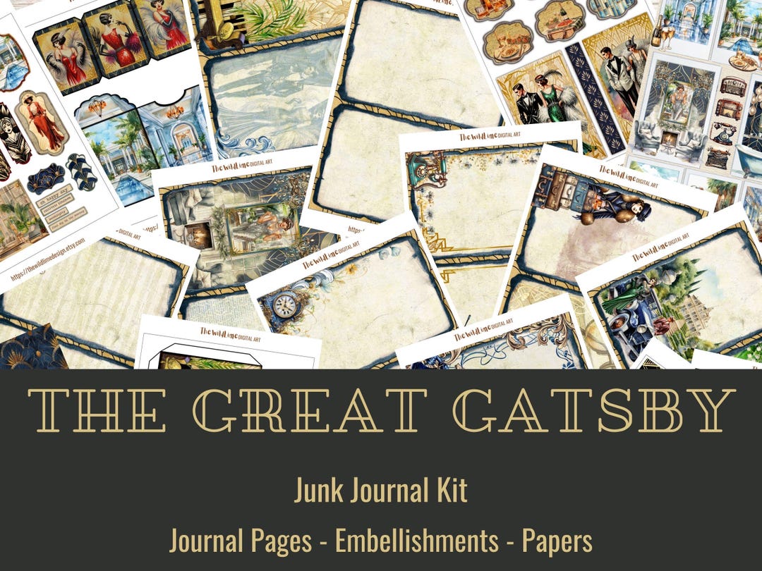 The Great Gatsby Junk Journal Kit Printable Vintage Art Deco Journal ...