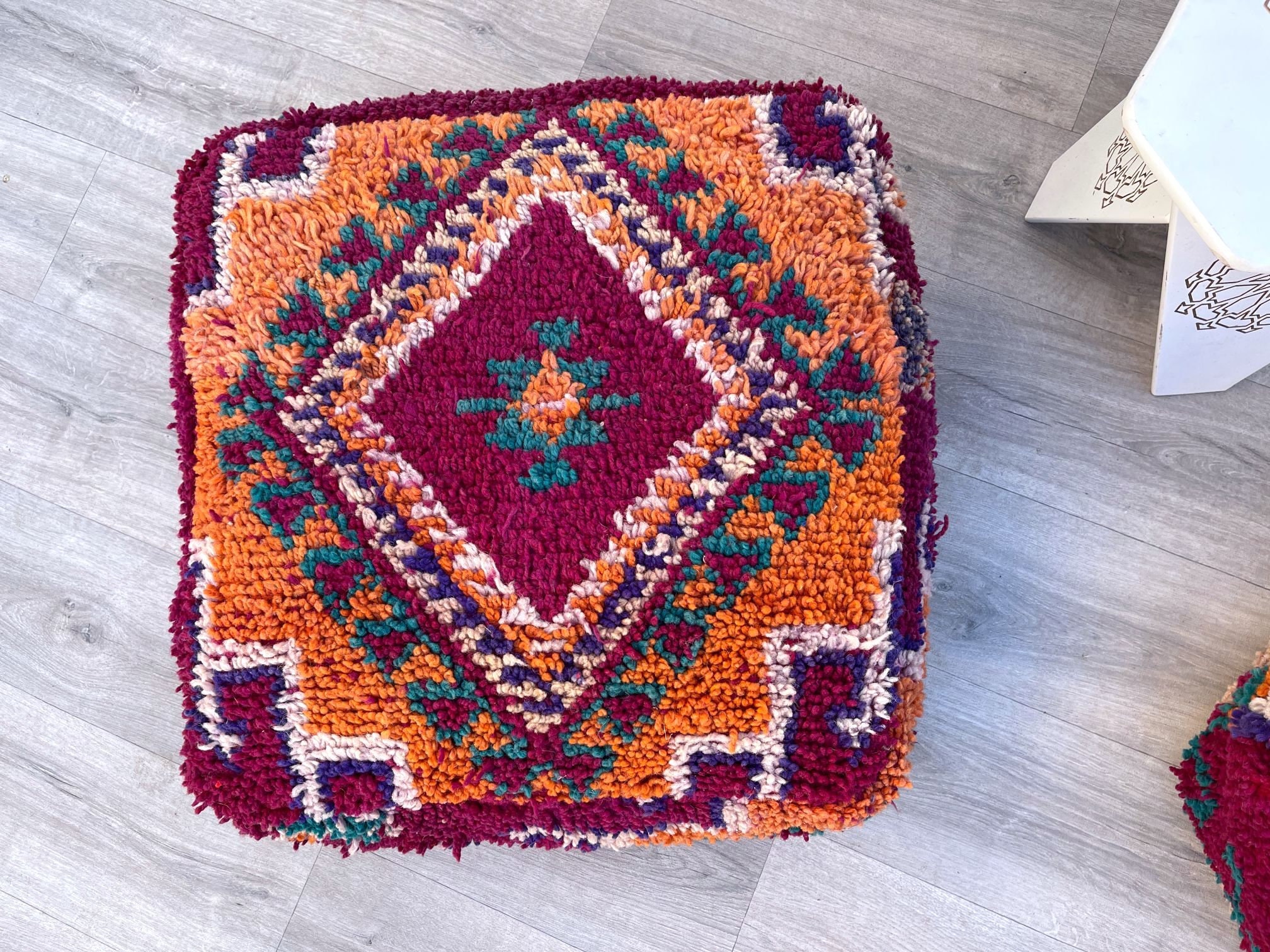 Handmade pouf Handmade 2 pillow Floor cushion vintage pouf | Etsy