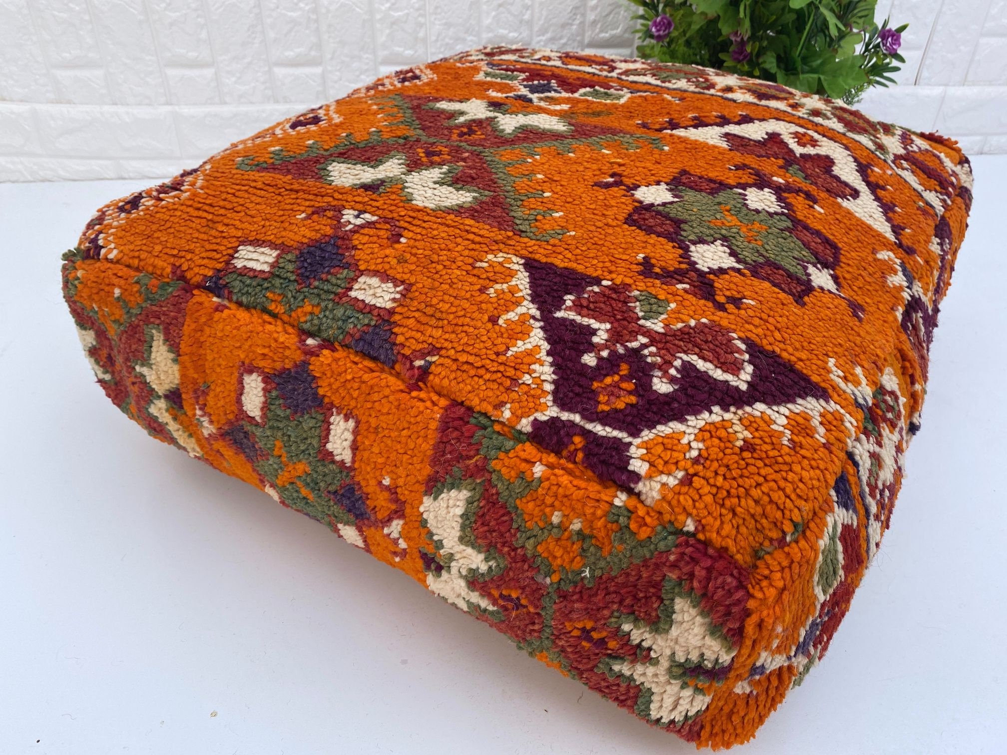 Moroccan Cover Pouf gorgeous Berber Stool Cushion-square | Etsy