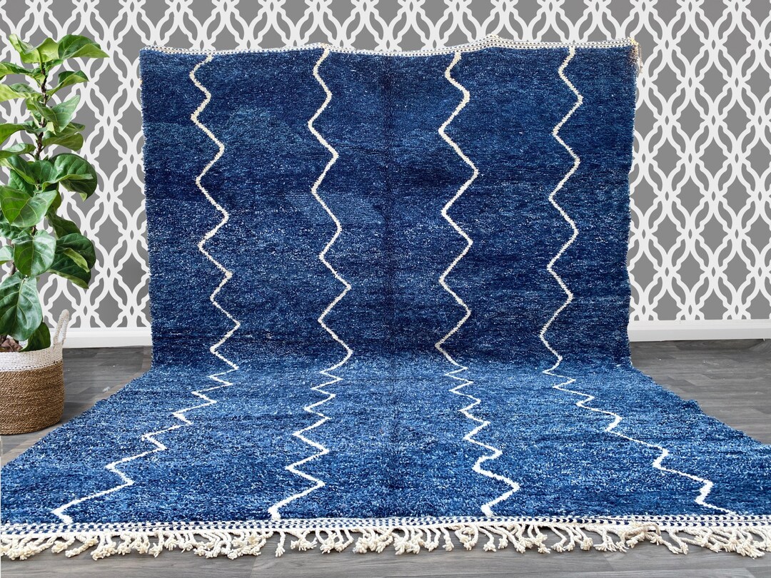 Costum Moroccan Blue Rug , Authentic Moroccan Rug,berber Carpet ...