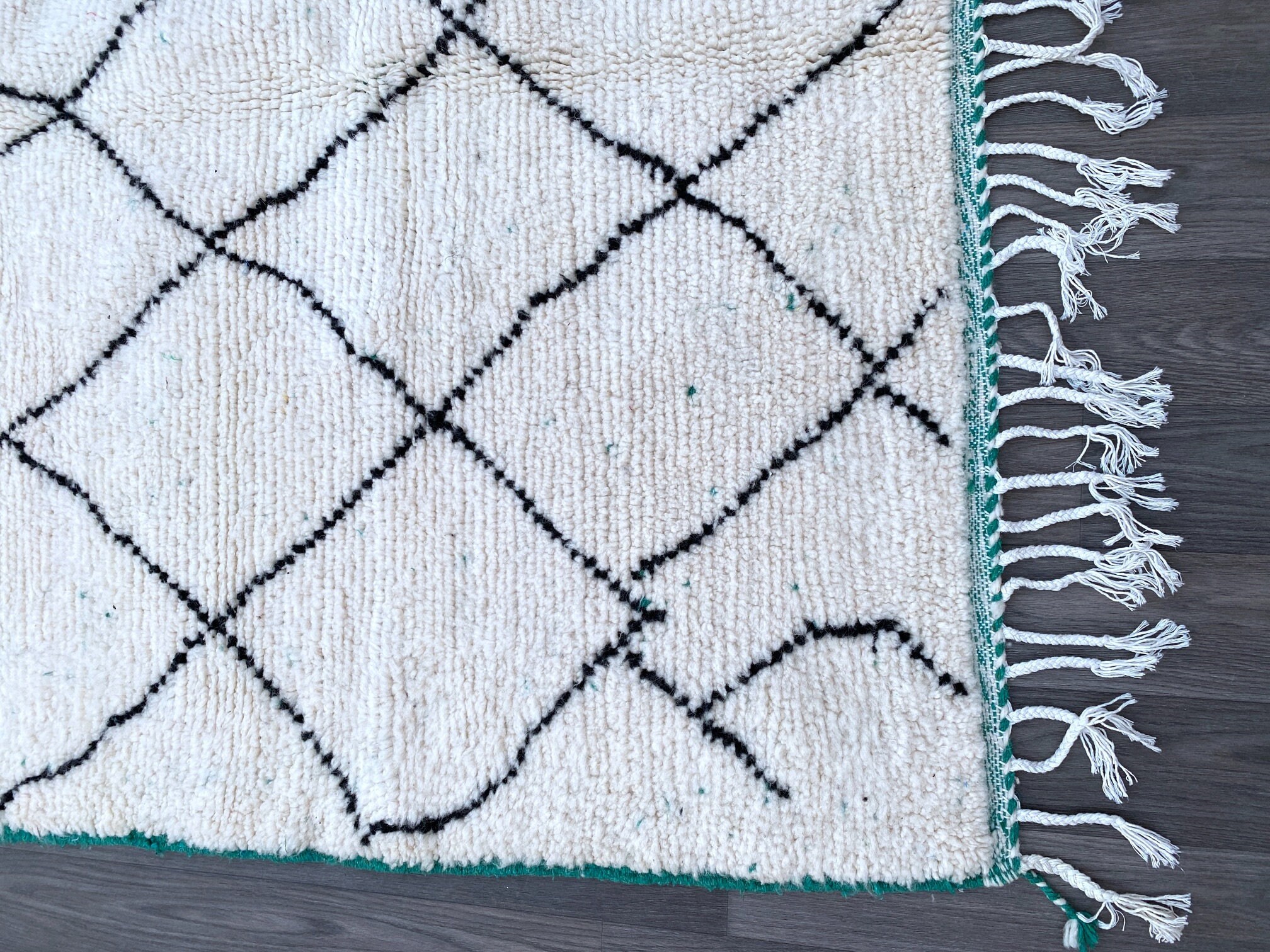 Moroccan rug 5x8 ft Green Beni ourain rug Area rug | Etsy