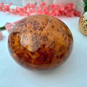 Pebble Box Wooden Jewelry Box 9"x9", Large Wood Jewelry Round Box, Gift ...