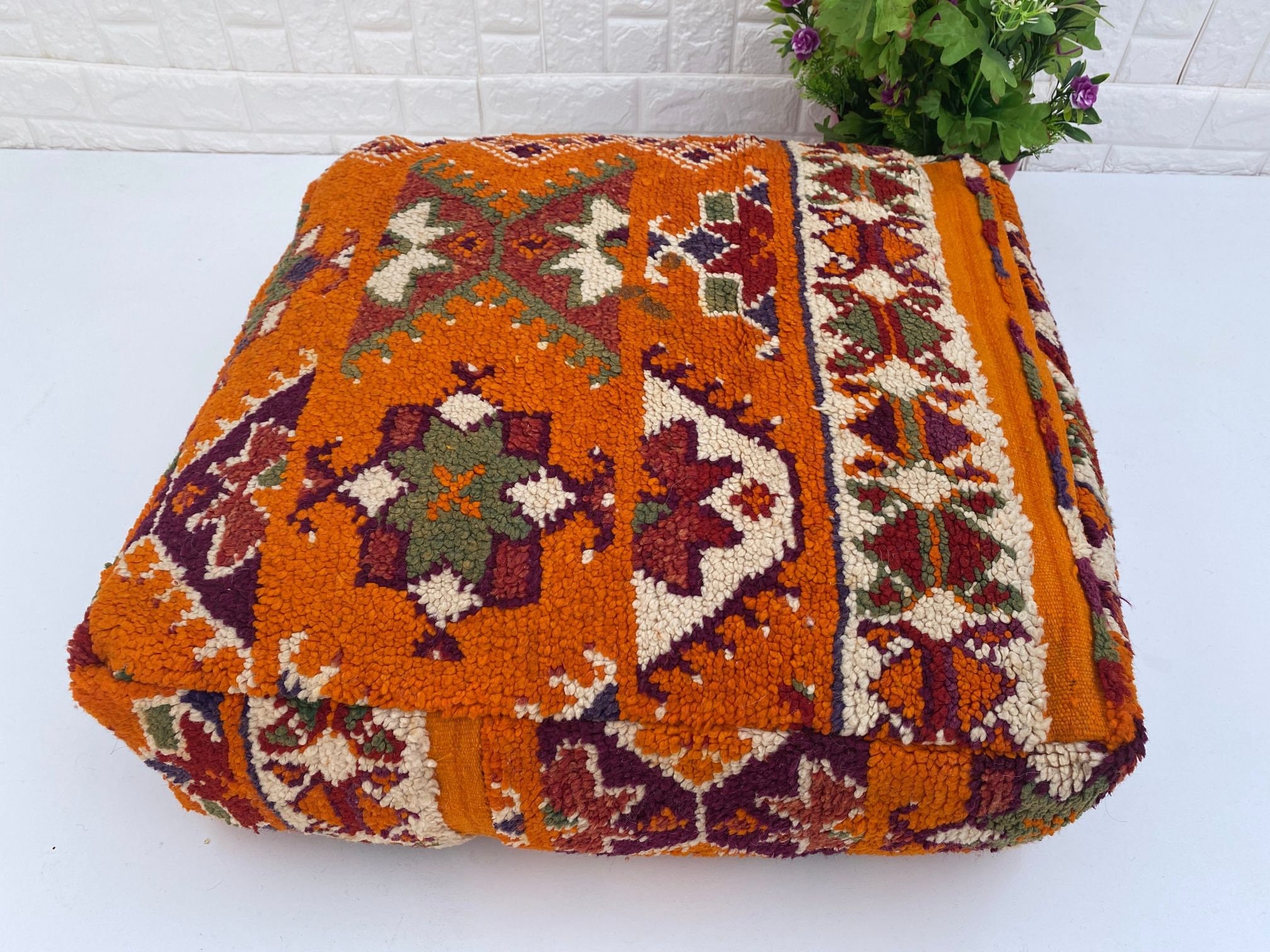 Moroccan Cover Pouf gorgeous Berber Stool Cushion-square | Etsy