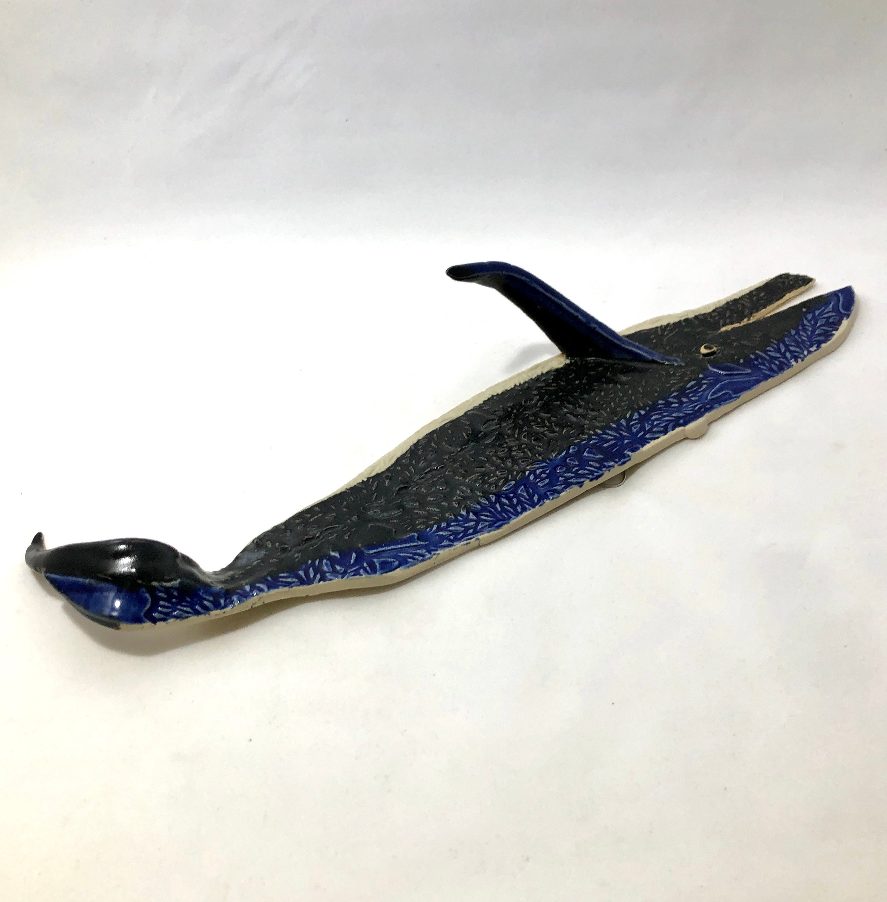 Great Blue Whale Ceramic sculptural Wall Hanging 15.5 x 5 x | Etsy