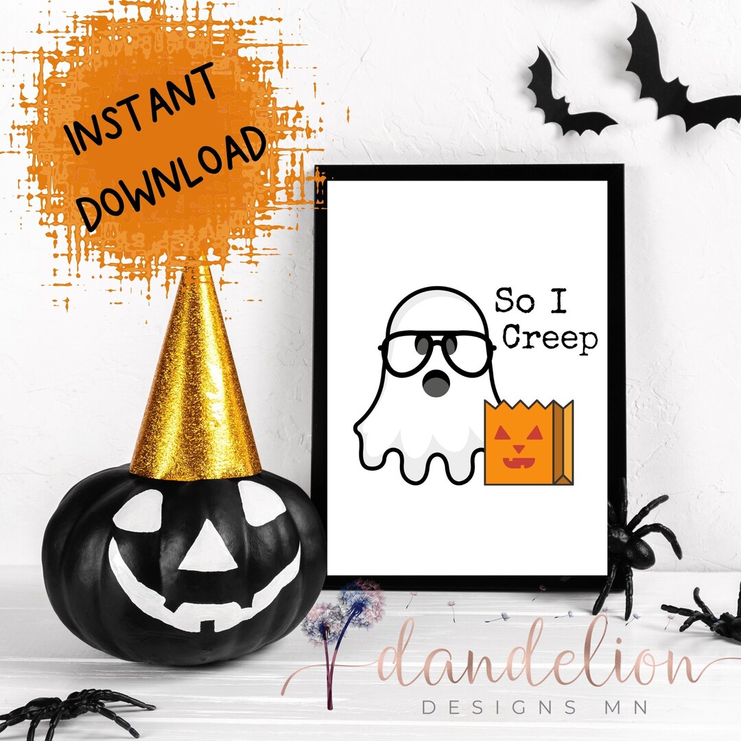 Halloween Printable, Wall Art, Digital Download, Art Print, Ghost ...