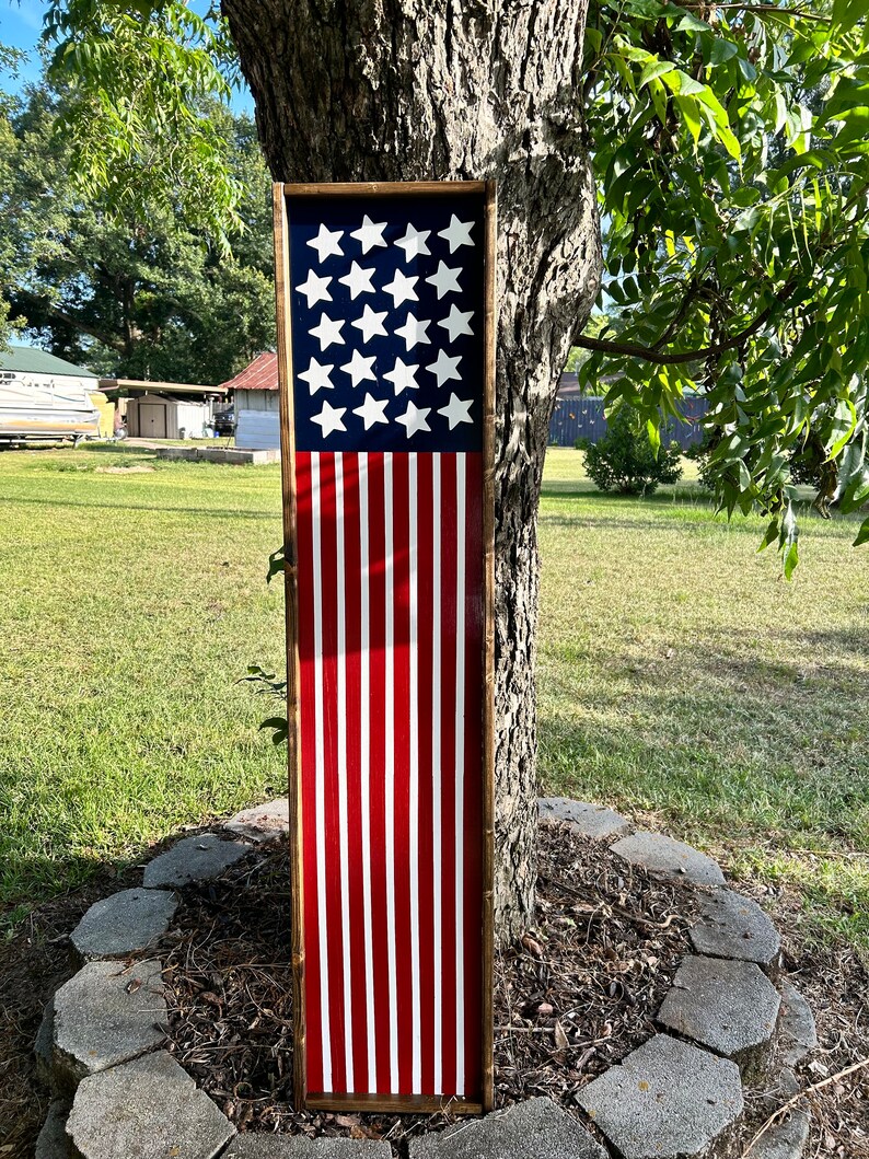 American Flag Porch Sign Patriotic 4th of July Merica USA - Etsy
