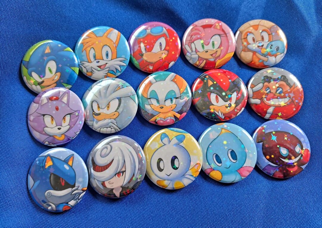 Speed Hedgehog 1.5'' Holographic Buttons - Etsy