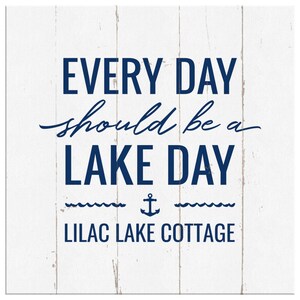 Personalized Lake Life Canvas Barnwood Look Wall Sign, Custom Lake ...