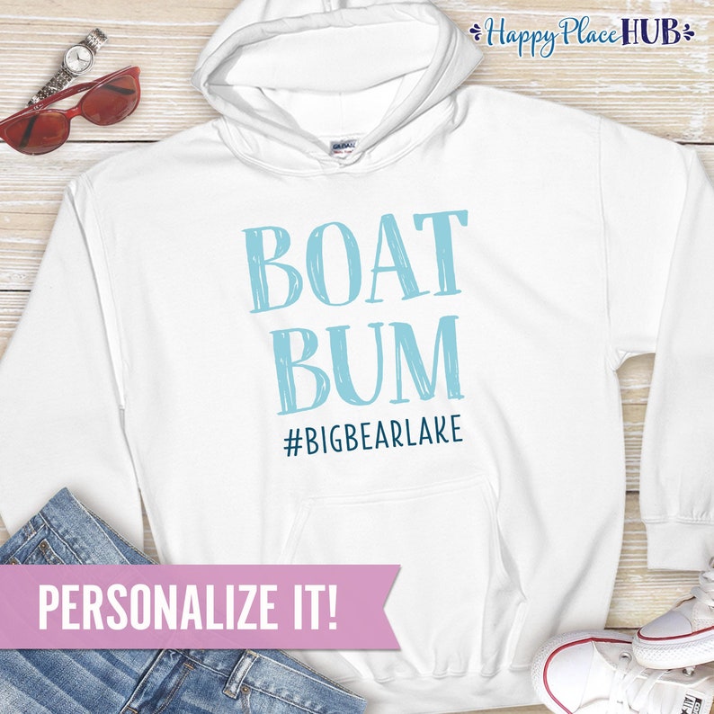 Boat Bum Hoodie Custom Lake Life Sweatshirt Funny Cruise | Etsy