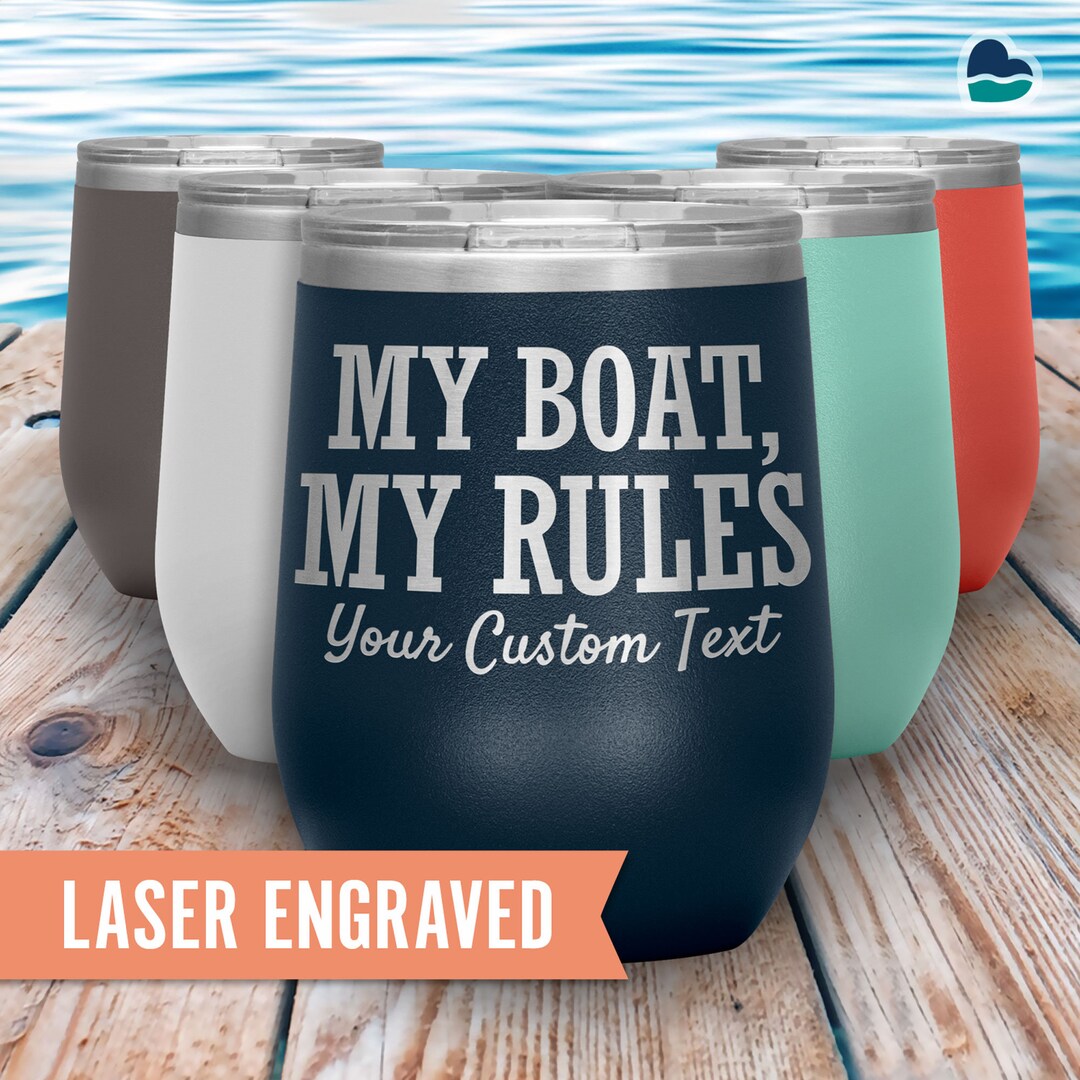 Personalized Boat Captain Wine Tumbler, Boating Gift for Men, Custom ...
