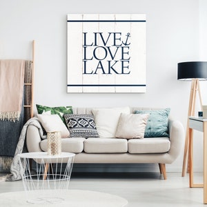 Lake Life Canvas Wall Decor, Lake House Sign, Family Lake Home Art Gift ...