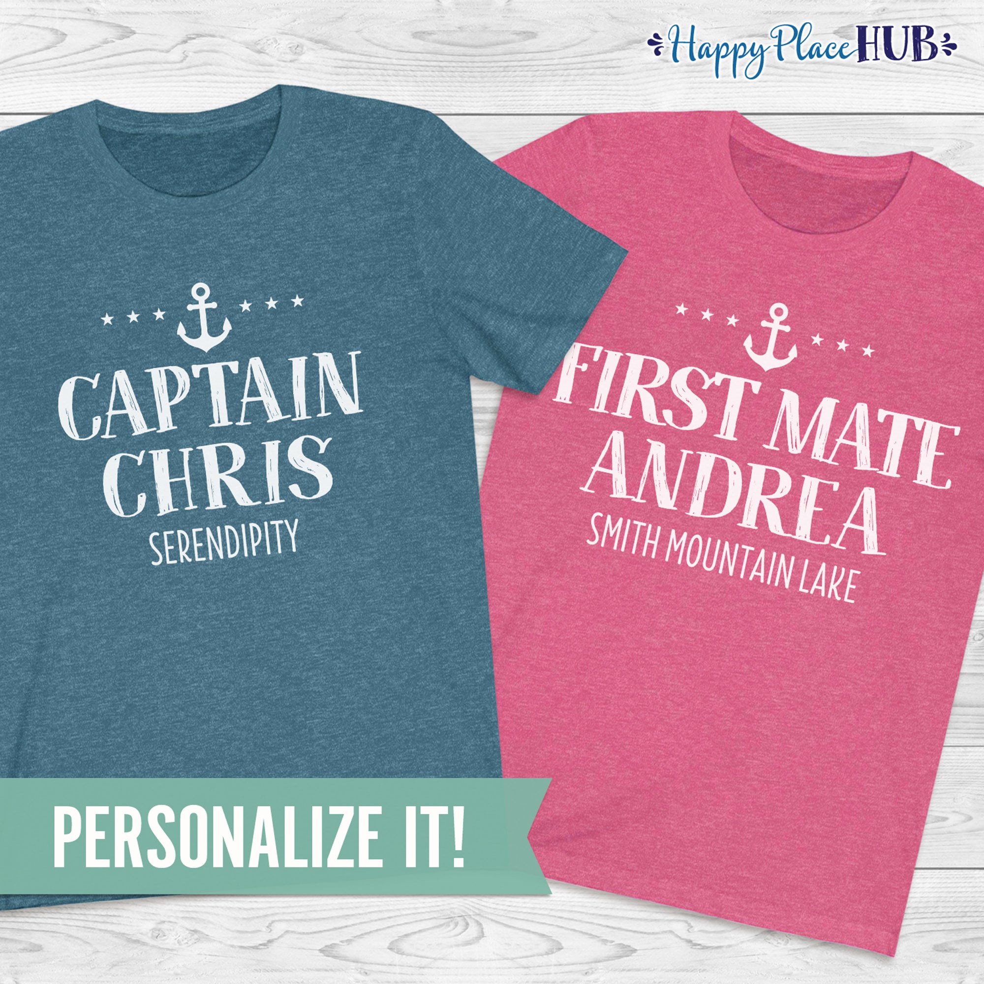 Personalized Captain and First Mate Boat Shirt for Women & - Etsy