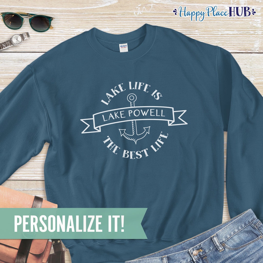 Lake Life Sweatshirt, Custom Lake Happy Place Shirt for Women, Lake ...
