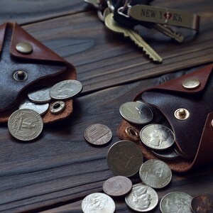 Leather Coin Pouch Coin Purse Pocket Coin Wallet With 4 - Etsy