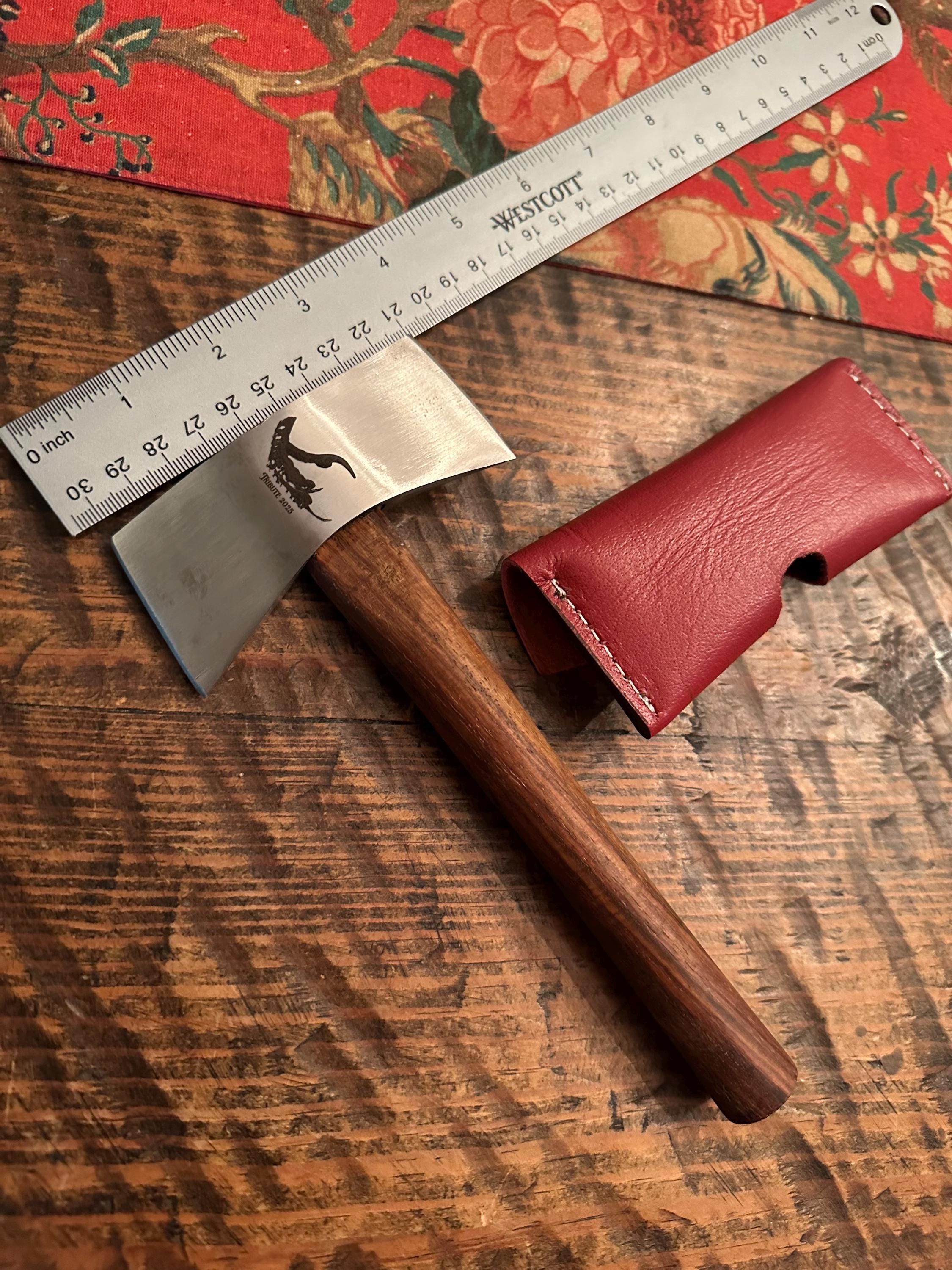 Custom Mini Axe Hatchet With Leather Sheath. Keen Kutter, Black Raven ...