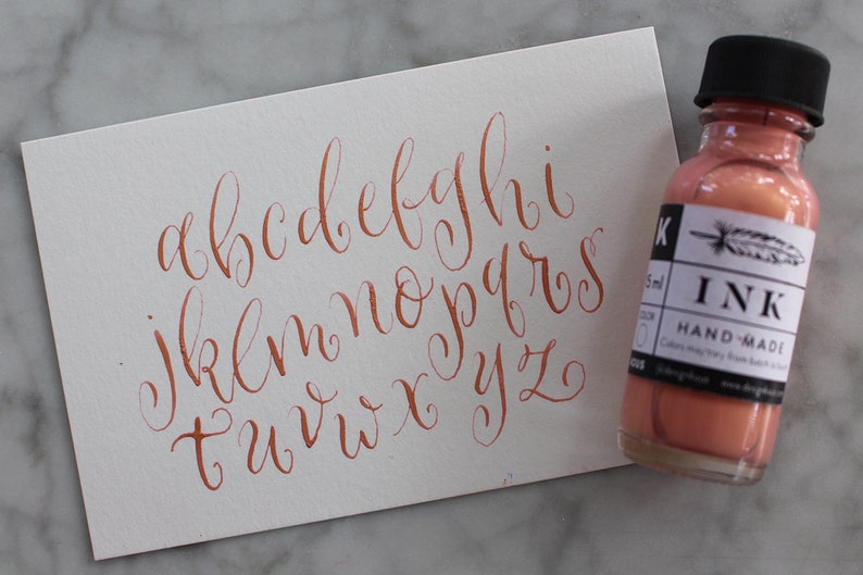 Metallic Rose Gold Calligraphy Ink Calligraphy Kit - Etsy