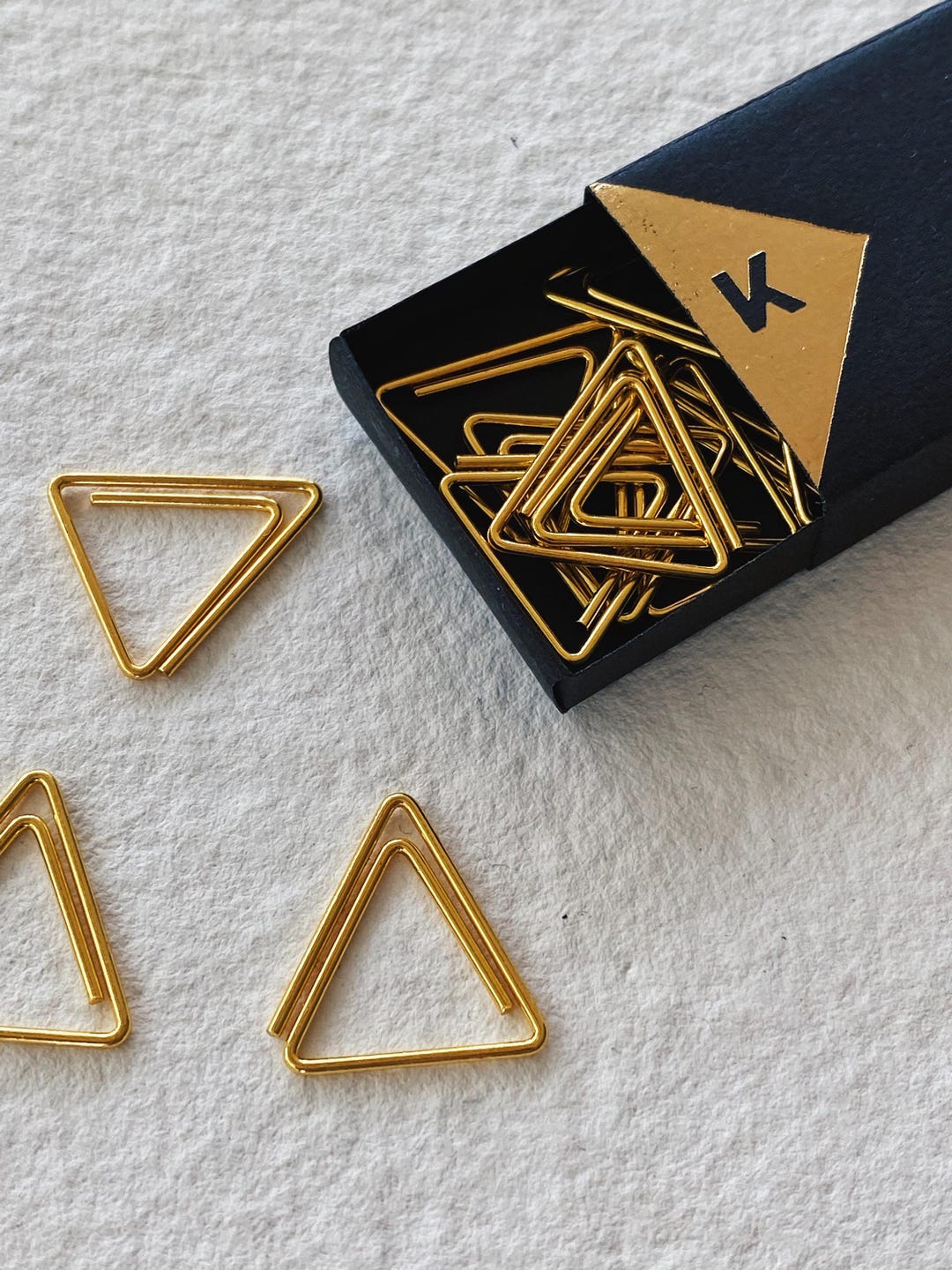 Gold Triangle-shaped Paper Clips | Calligraphy Supplies - Etsy
