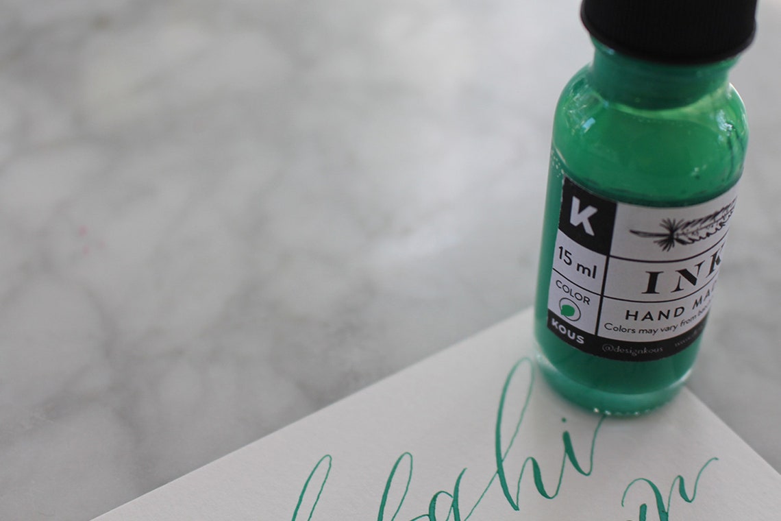 Emerald Green Calligraphy Ink Calligraphy Kit Handmade - Etsy