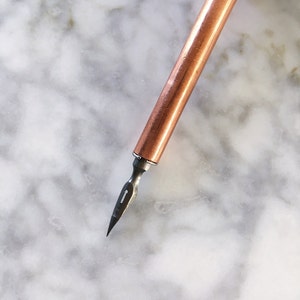 Hand Painted Quill With Copper Nib Holder | Pen Holder | Calligraphy ...