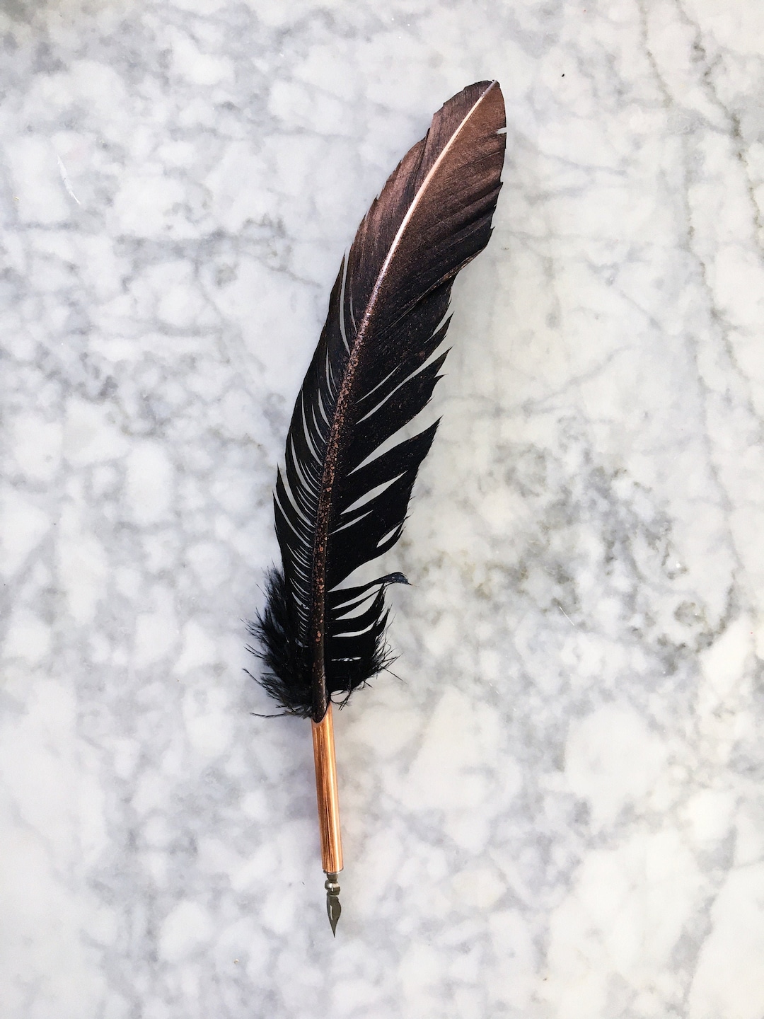 Hand Painted Quill With Copper Nib Holder | Pen Holder | Calligraphy ...