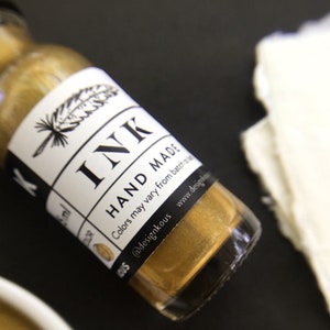 Metallic Gold Calligraphy Ink | Handmade Dip Pen Ink (15ml) - Etsy