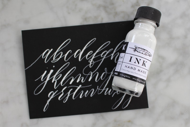 White Calligraphy Ink Calligraphy Kit Handmade Calligraphy - Etsy