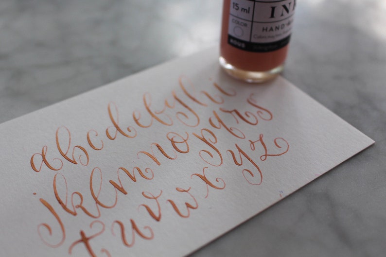 Metallic Rose Gold Calligraphy Ink Calligraphy Kit - Etsy