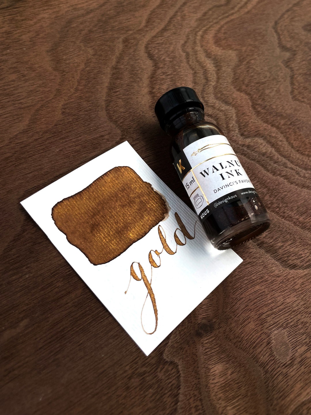Walnut Shimmer Gold Calligraphy Ink | Calligraphy Kit | Handmade ...