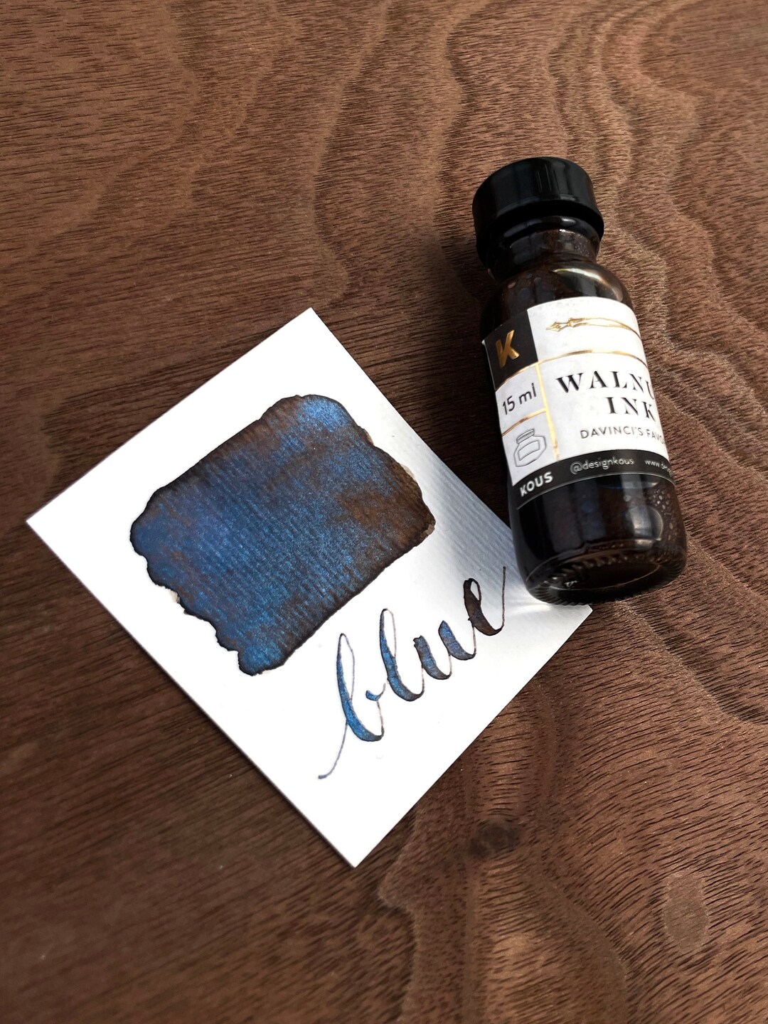 Walnut Shimmer Blue Calligraphy Ink | Calligraphy Kit | Handmade ...
