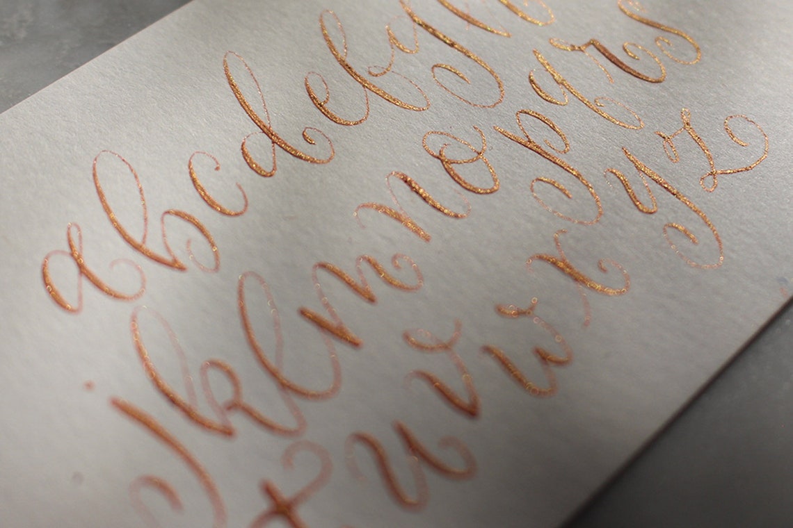 Metallic Rose Gold Calligraphy Ink Calligraphy Kit - Etsy