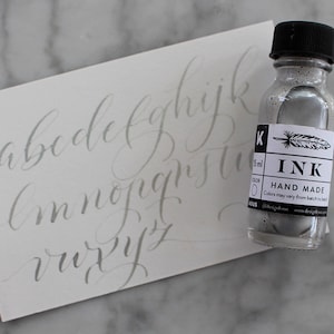 Metallic Silver Calligraphy Ink | Handmade, 15ml Bottle - Etsy