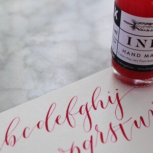 Red Calligraphy Ink Calligraphy Kit Handmade Calligraphy - Etsy