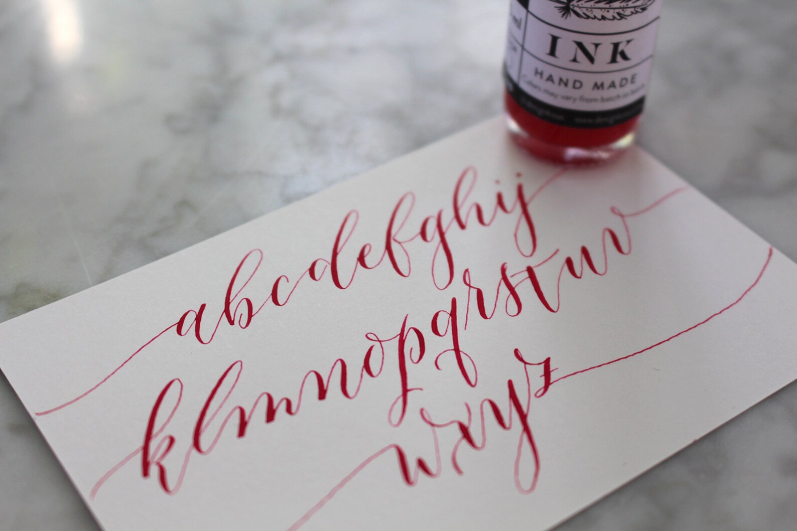 Kisses Letterpress Cards & Red Calligraphy Ink | Handmade Greeting Card ...