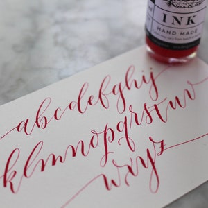 Red Calligraphy Ink Calligraphy Kit Handmade Calligraphy - Etsy