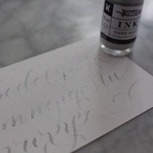 Metallic Silver Calligraphy Ink | Calligraphy Kit | Handmade ...