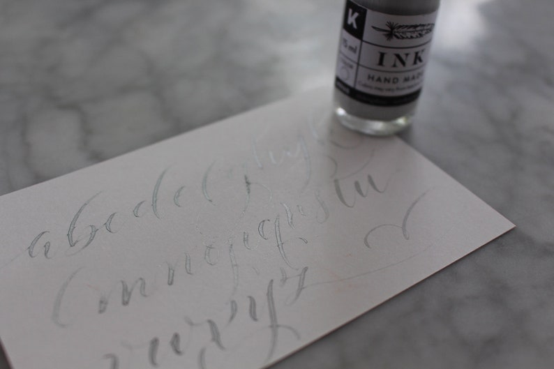 Metallic Silver Calligraphy Ink | Handmade, 15ml Bottle - Etsy