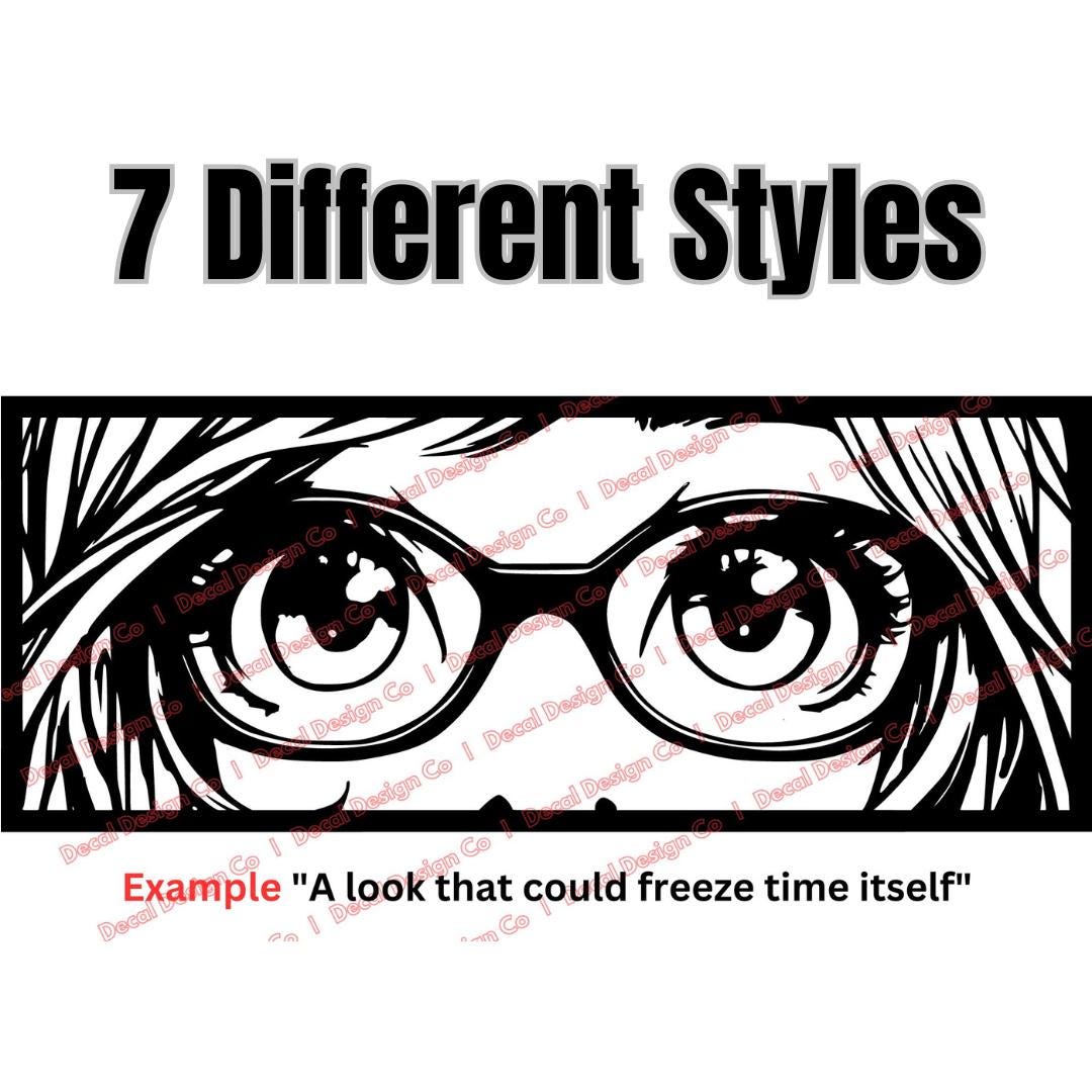 Anime Eyes Decal Sticker | Kawaii Aesthetic Vinyl Decal | Cute Car ...