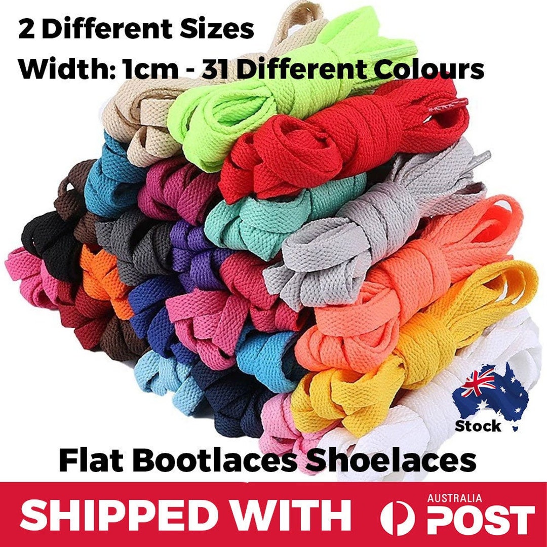 Shoelaces Colourful Coloured Flat Bootlace Sneaker Boot Shoe Laces ...