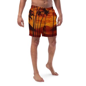 WAVEMAKO Deep Miami Men's Swim Trunks Board Shorts for Summertime Fun ...