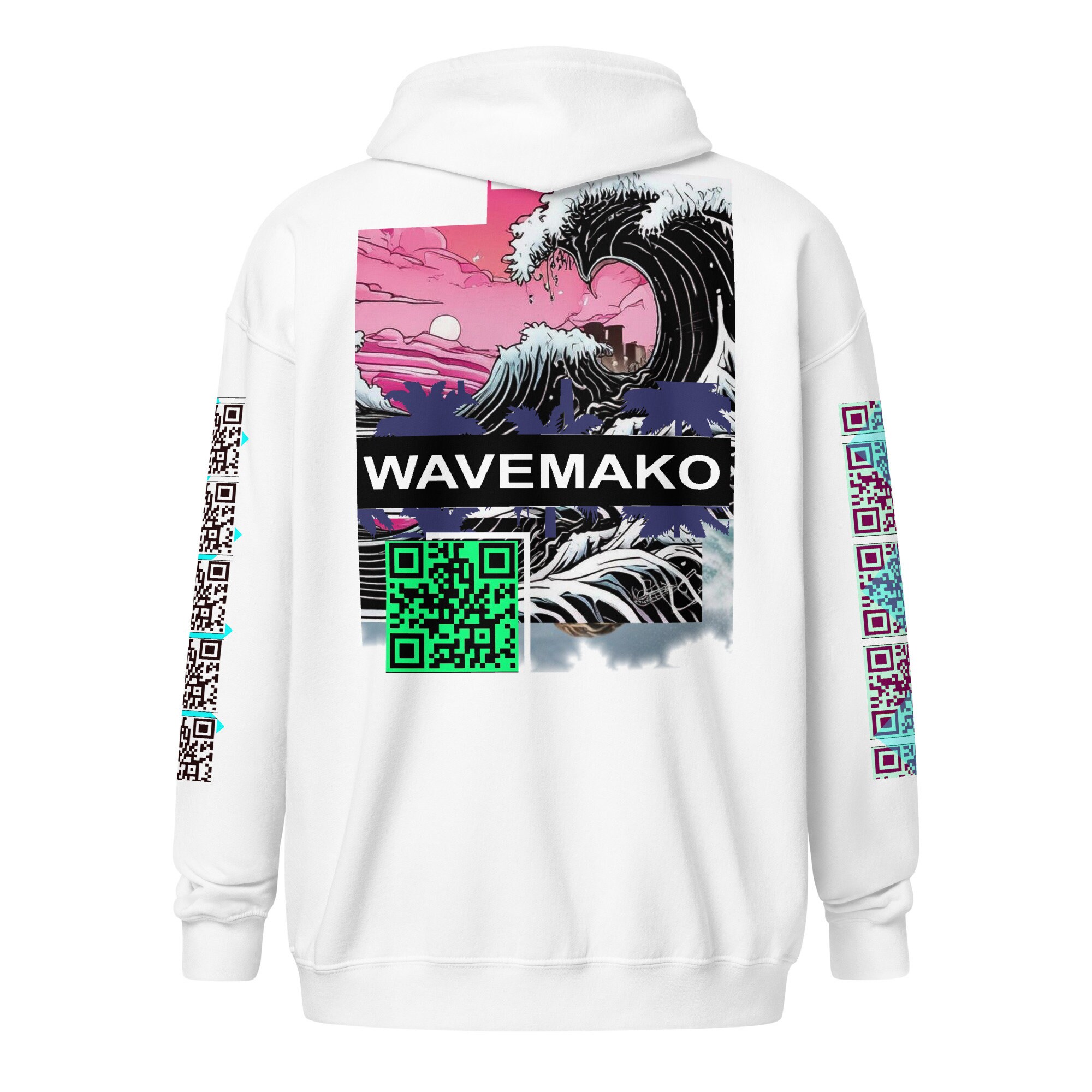 WAVEMAKO QR Code Wave Heavy Blend Zip Hoodie - Etsy