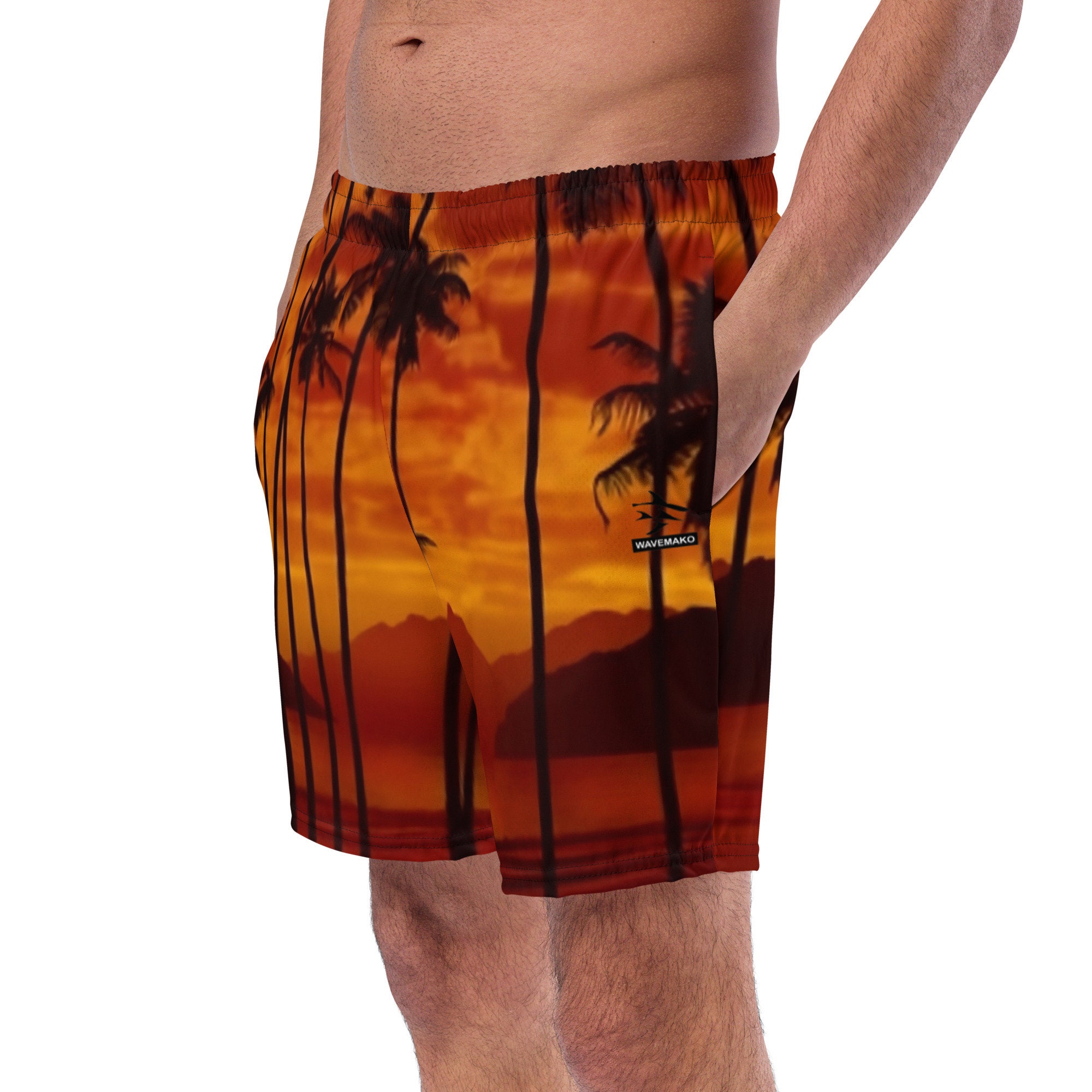 WAVEMAKO Deep Miami Men's Swim Trunks Board Shorts for Summertime Fun ...