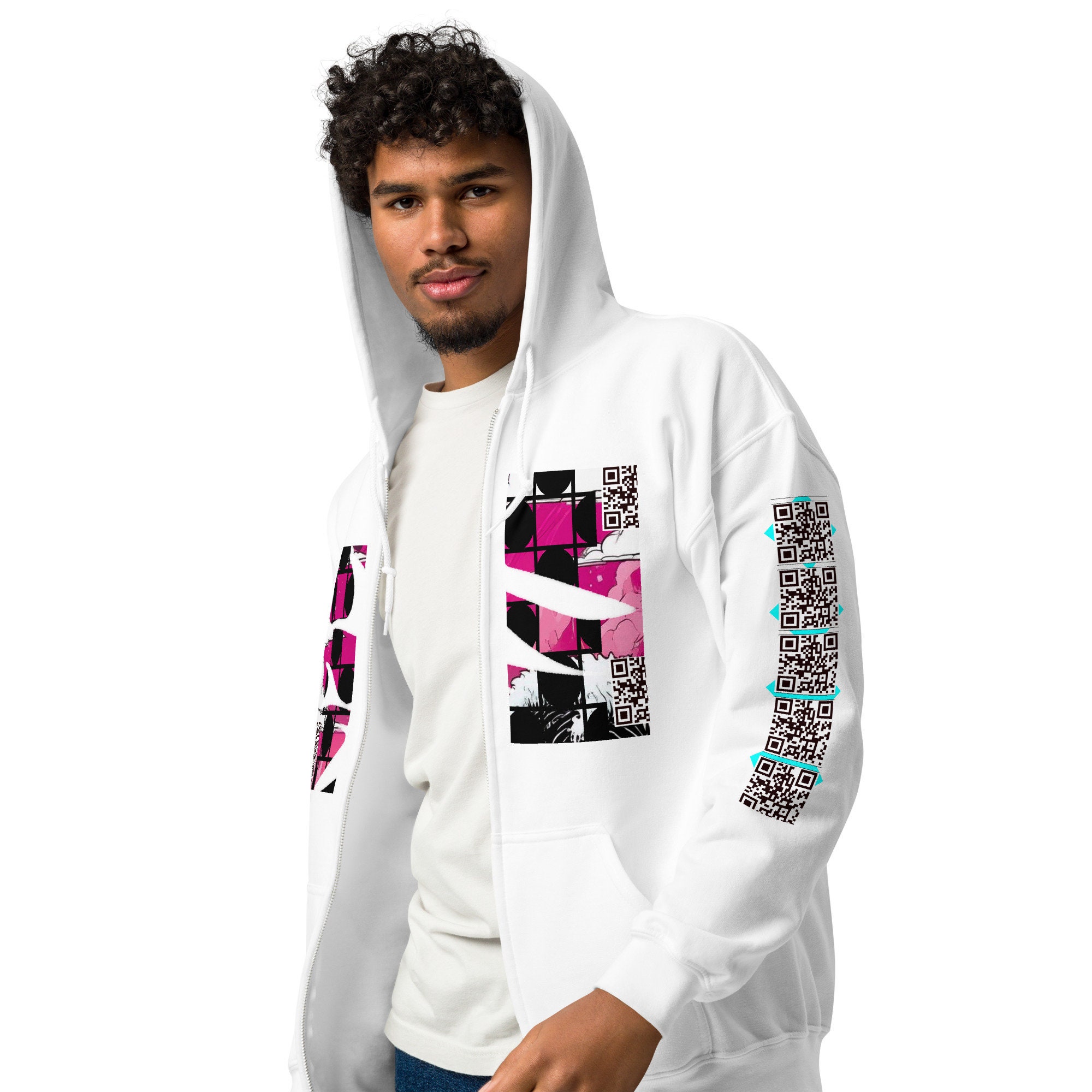 WAVEMAKO QR Code Wave Heavy Blend Zip Hoodie - Etsy