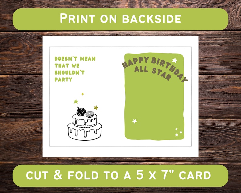 Printable Shrek Greeting Card - Digital Download - Double-sided - Funny ...