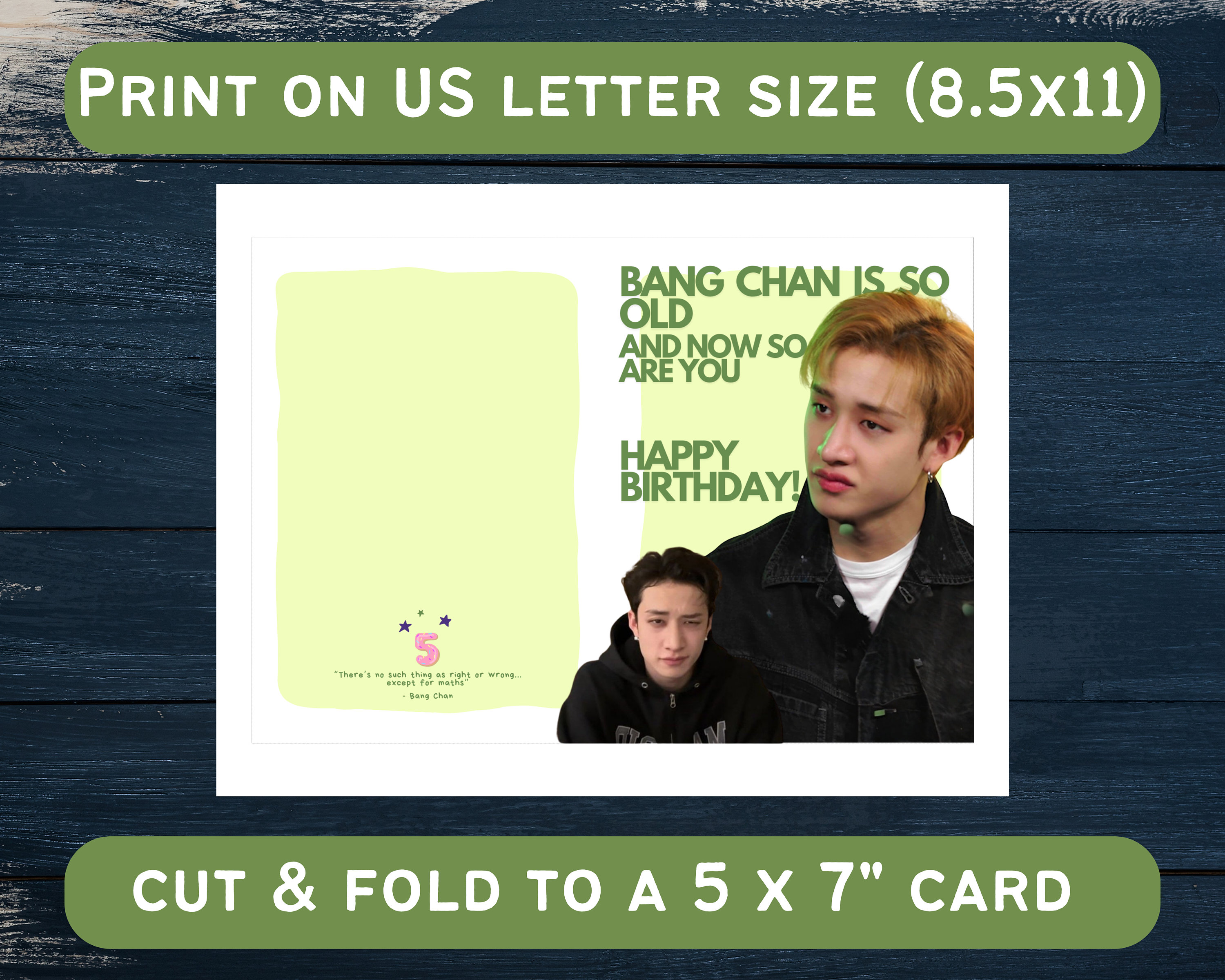 Printable Stray Kids Bang Chan is so Old Funny Greeting Card - Digital ...