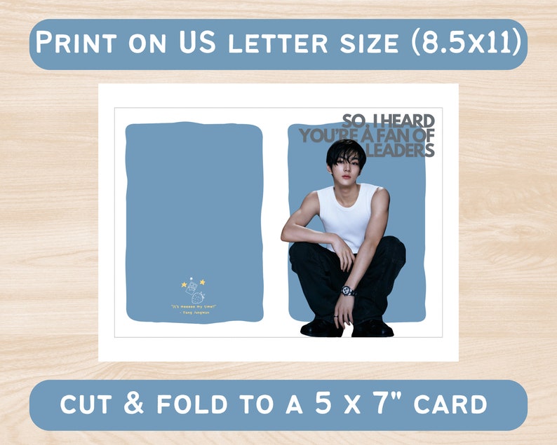 Printable ENHYPEN Leader Jungwon Greeting Card - Digital Download ...