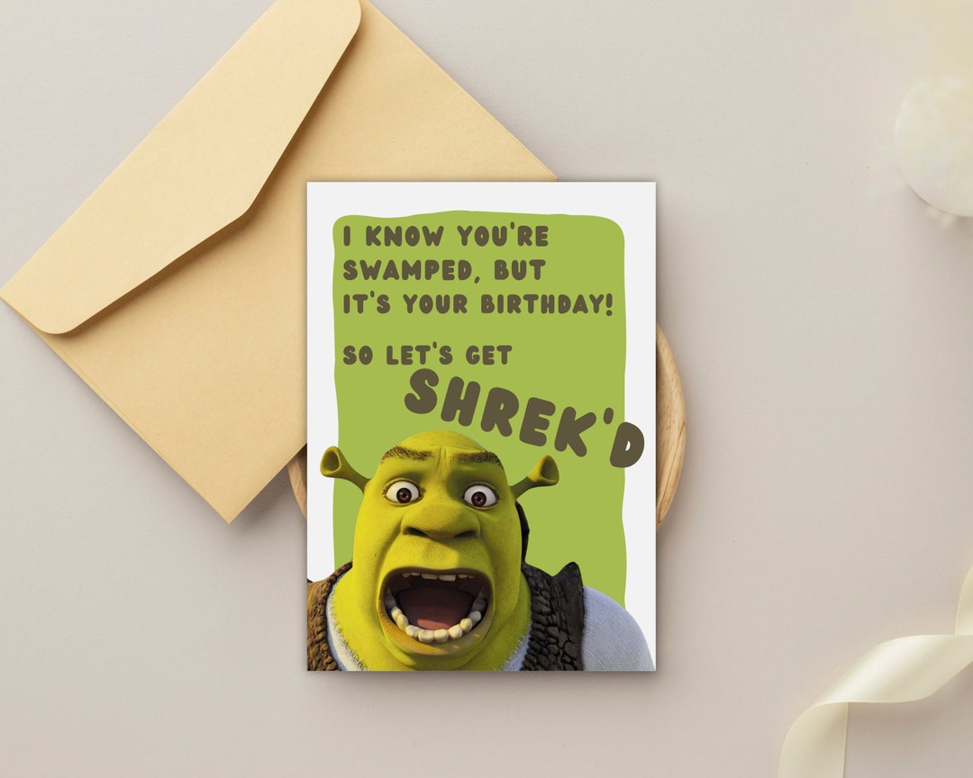 Printable Shrek Greeting Card - Digital Download - Single-sided - Funny ...