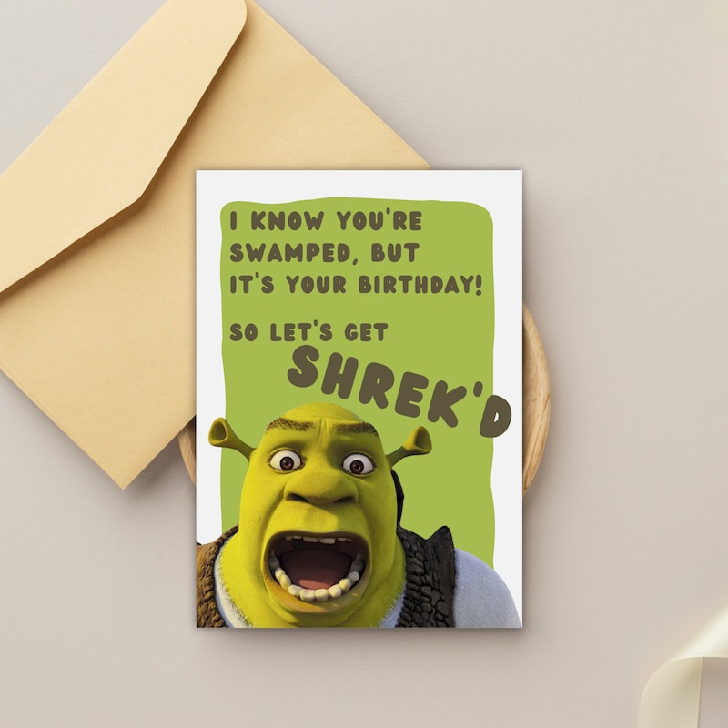 Shrek Happy Birthday Card - Etsy