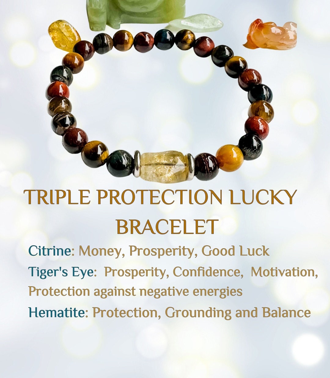 Triple Protection Lucky Bracelet Chakra Jewelry Lucky Money Maker ...