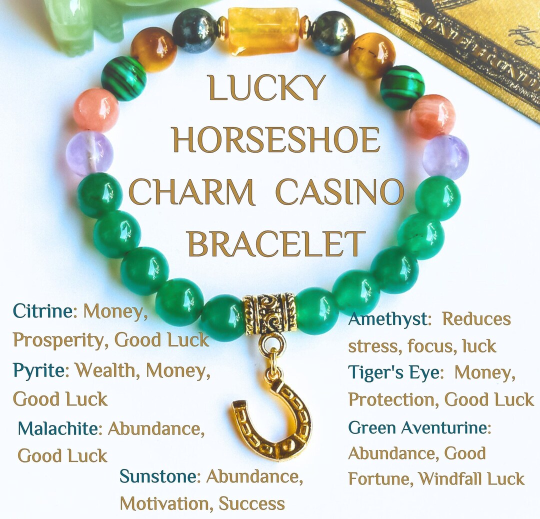 Lucky Horseshoe Charm Casino Bracelet, Money Maker Bracelet, Good Luck ...