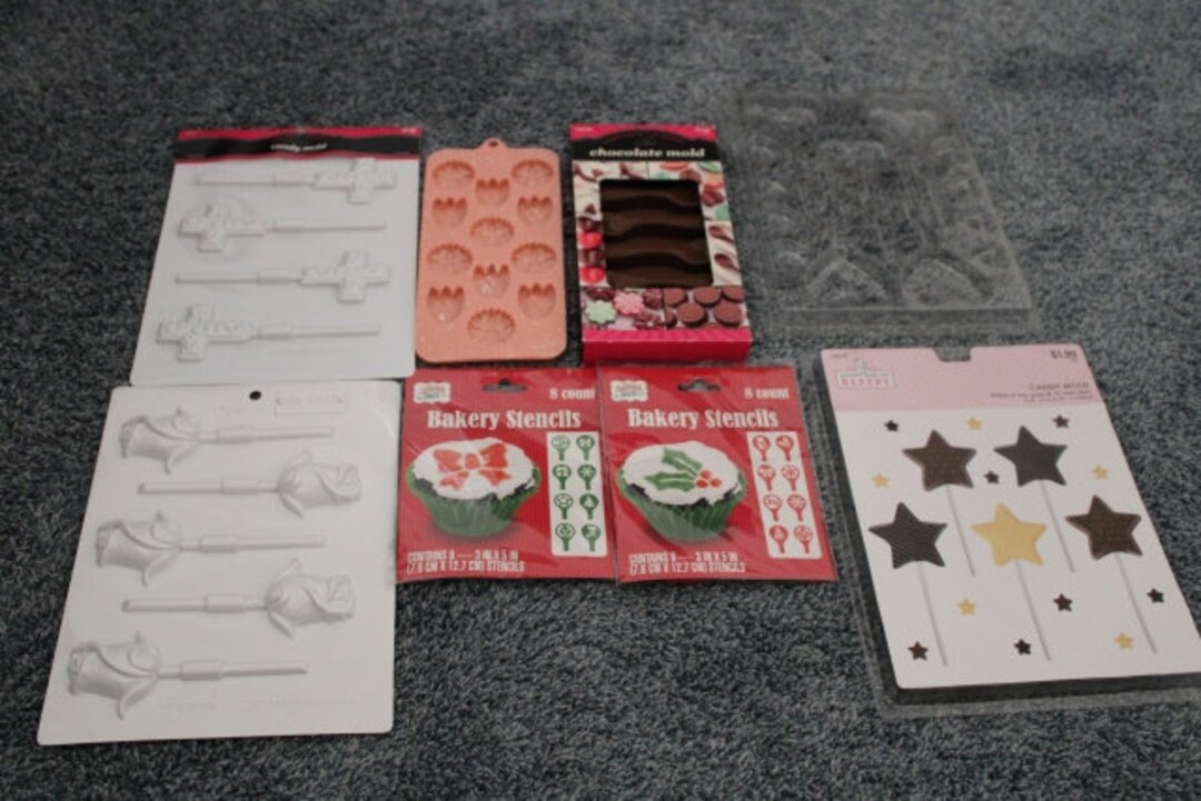 Candy/chocolate Molds and Cupcake Stencils - Lot 7 - New and Used - Etsy